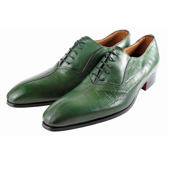 Ivan Troy | Shoes | Kay Crocodile Printed Half Green Calfskin Oxford ...